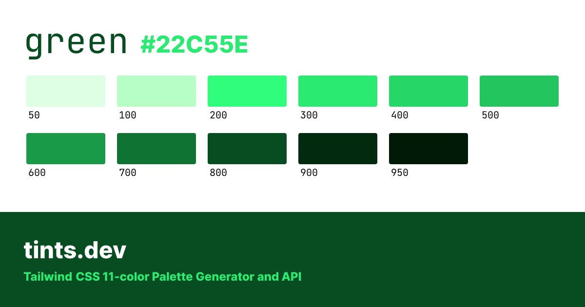 Tailwind CSS 11-color Palette Generator and API